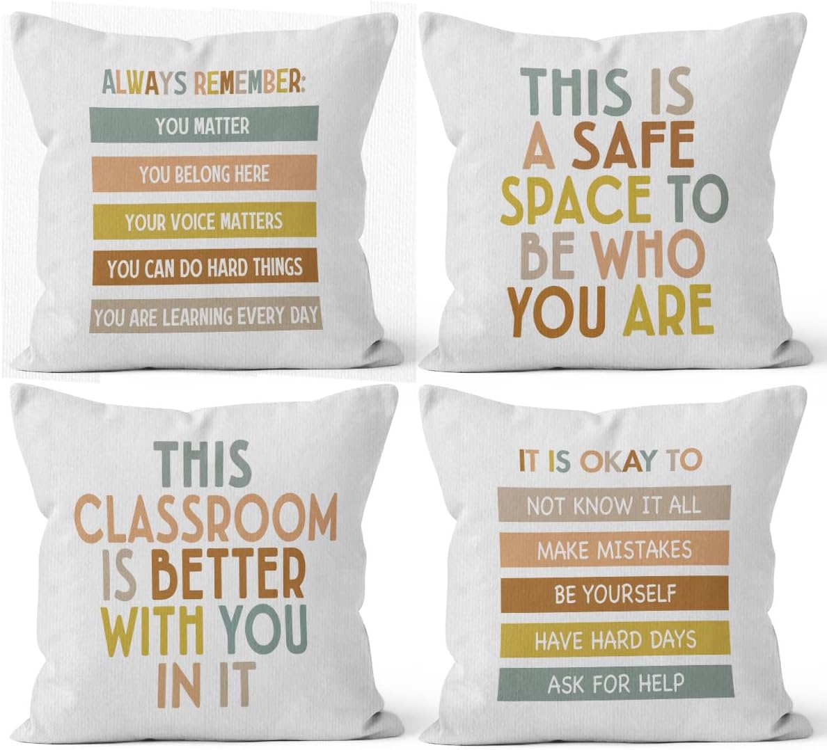 Amazon.com: HIWX Classroom Pillow Covers, Boho Classroom Calming Corner ...