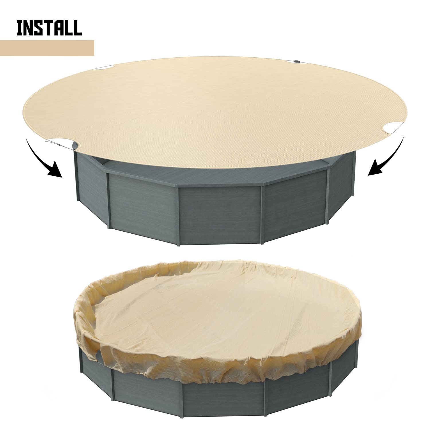 Snapklik.com : TANG 12 Ft Round Pool Covers For 8 Feet Round Above ...