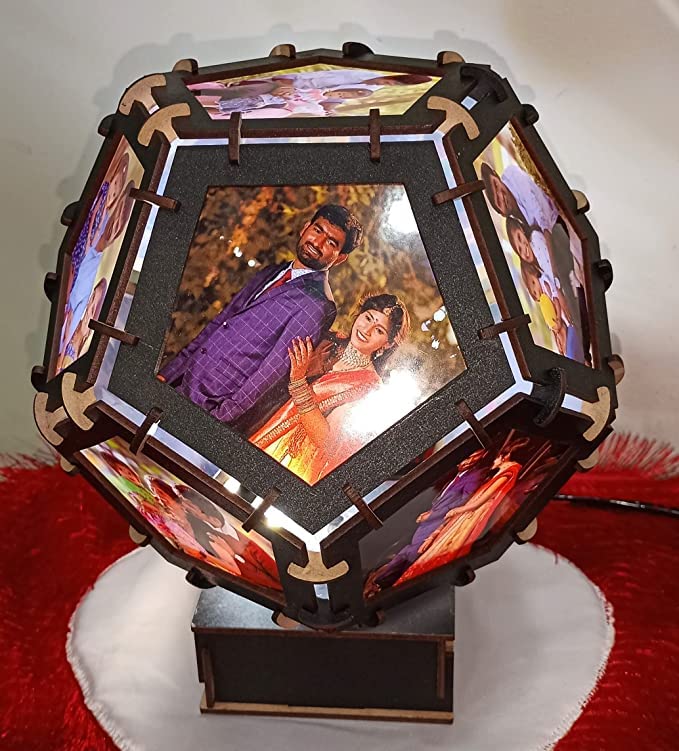 Buy Customized 11 Photo Rotating Led Night Lamp Pentagon Photo Print ...
