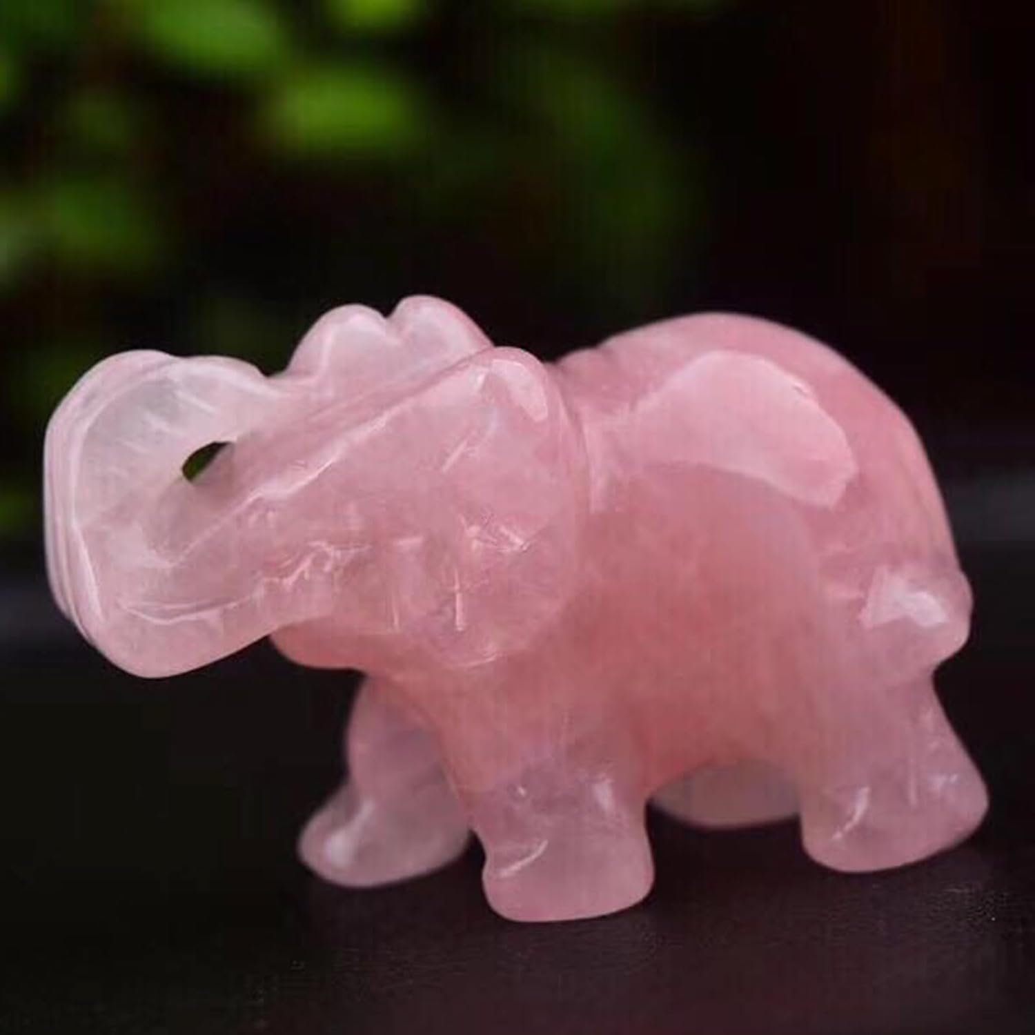 Amazon.com: Rose Quartz Crystals Healing Stones Elephant Decor Rose ...