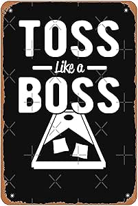 Amazon.com: Toss like a Boss cornhole Metal Signs Vintage Wall Art Man ...
