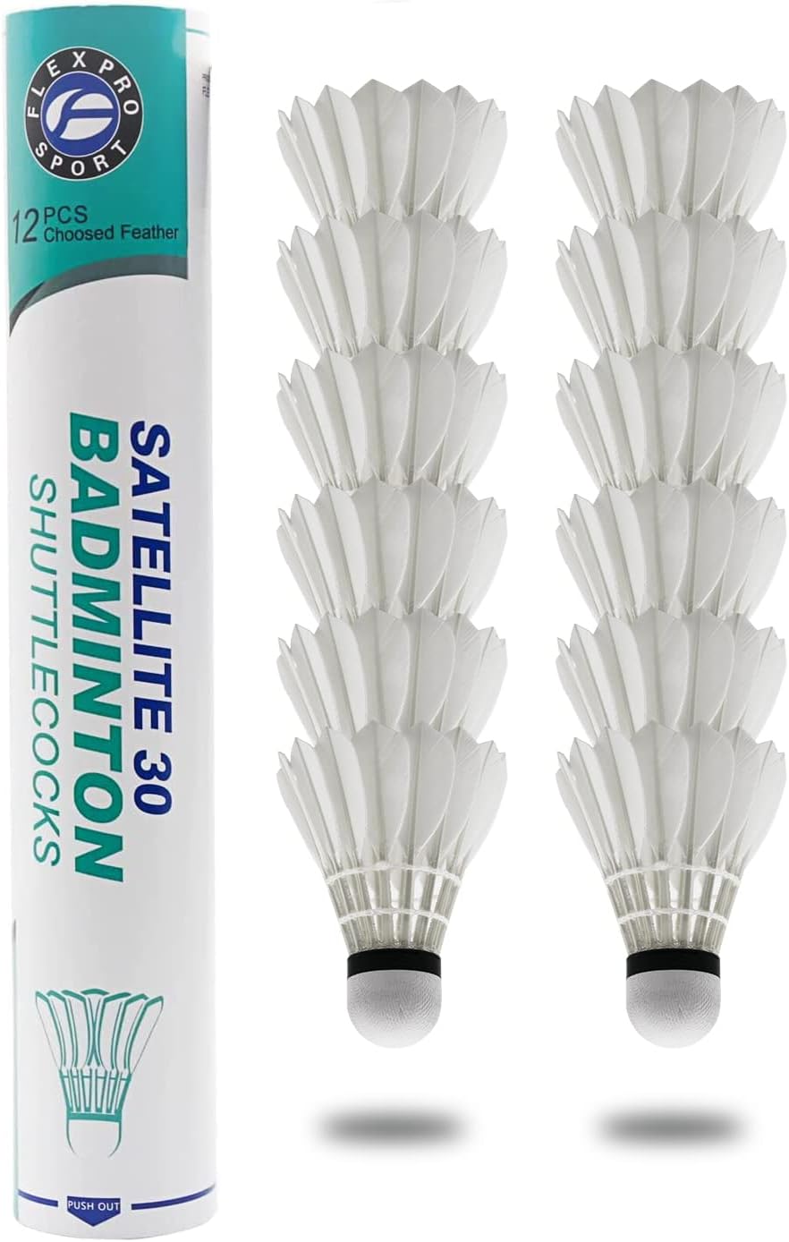 FLEX PRO Badminton Shuttlecocks 12pcs/tube Duck Feathers Shuttlecocks 1 ...