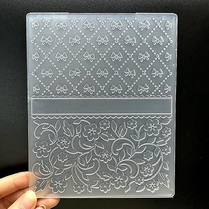 Amazon.com: 3D Plastic Embossing Folder Template Bow&Small Flowers ...