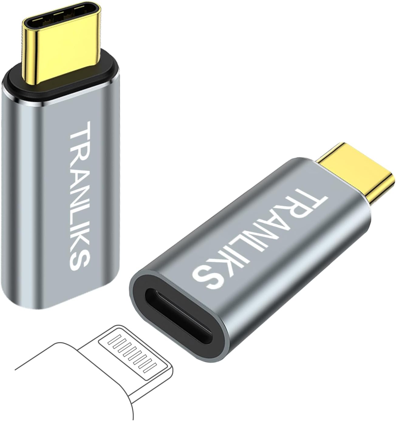 Lightning Female to USB C Male Adapter (4 Pack) Type C Charger ...