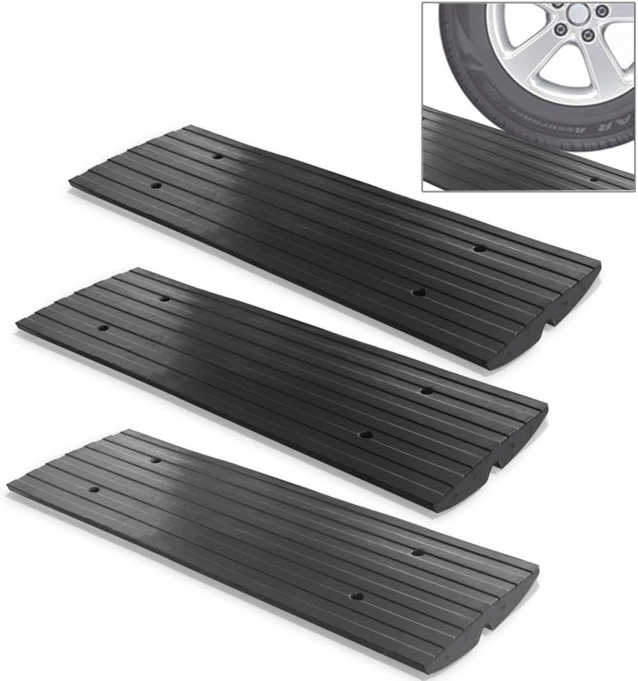 Amazon.com: Pyle Car Driveway Curbside Bridge Ramp - Heavy Duty Rubber ...
