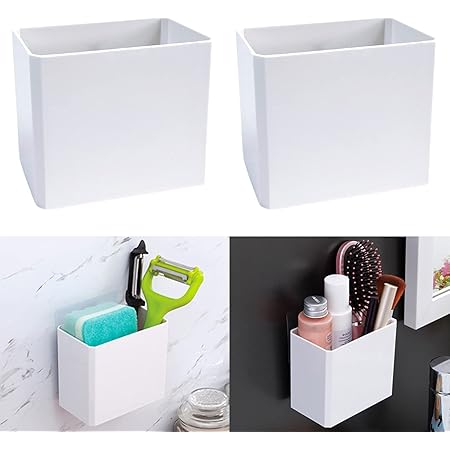Amazon.com: Floating Shelves Wall Bin Organizer Adhesive Wall Mounted ...