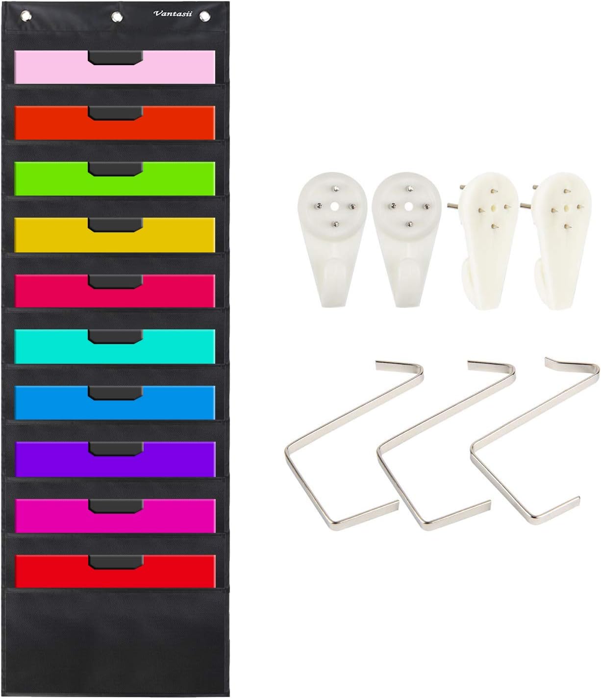 Smead Cascading Wall Organizer, 6 Removable Folder Pockets, Letter Size ...