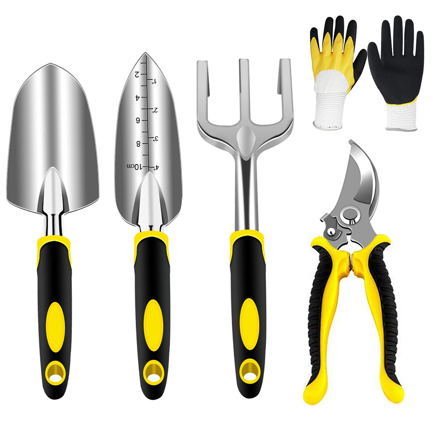 AGAKY Stainless Steel Garden Tools, Gardening Tool Set with Pruning ...