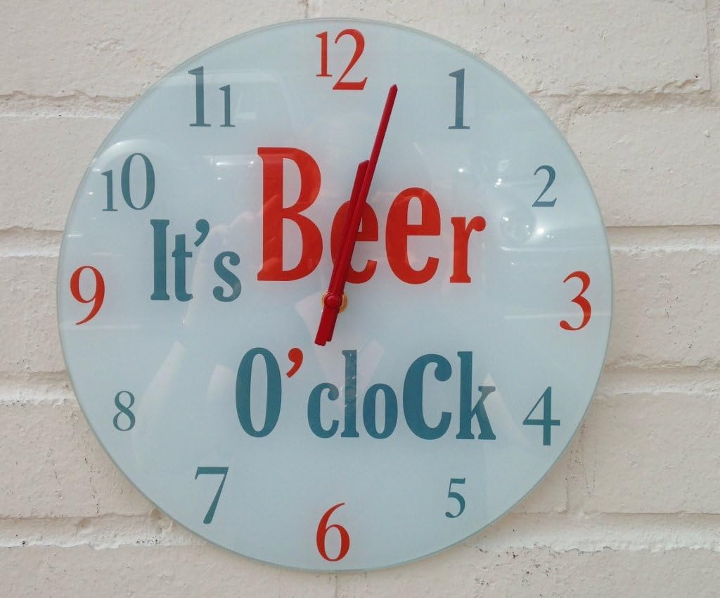 Amazon.com: Glass Wall Clock - It's Beer O'Clock (LP24086) : Everything ...