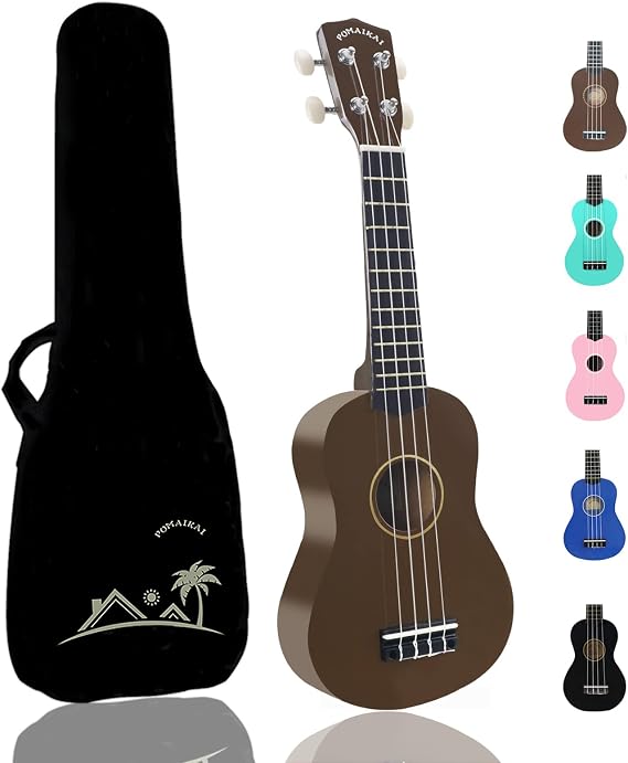 POMAIKAI Soprano Wood Ukulele Rainbow Starter Uke Hawaii kids Guitar 21 ...