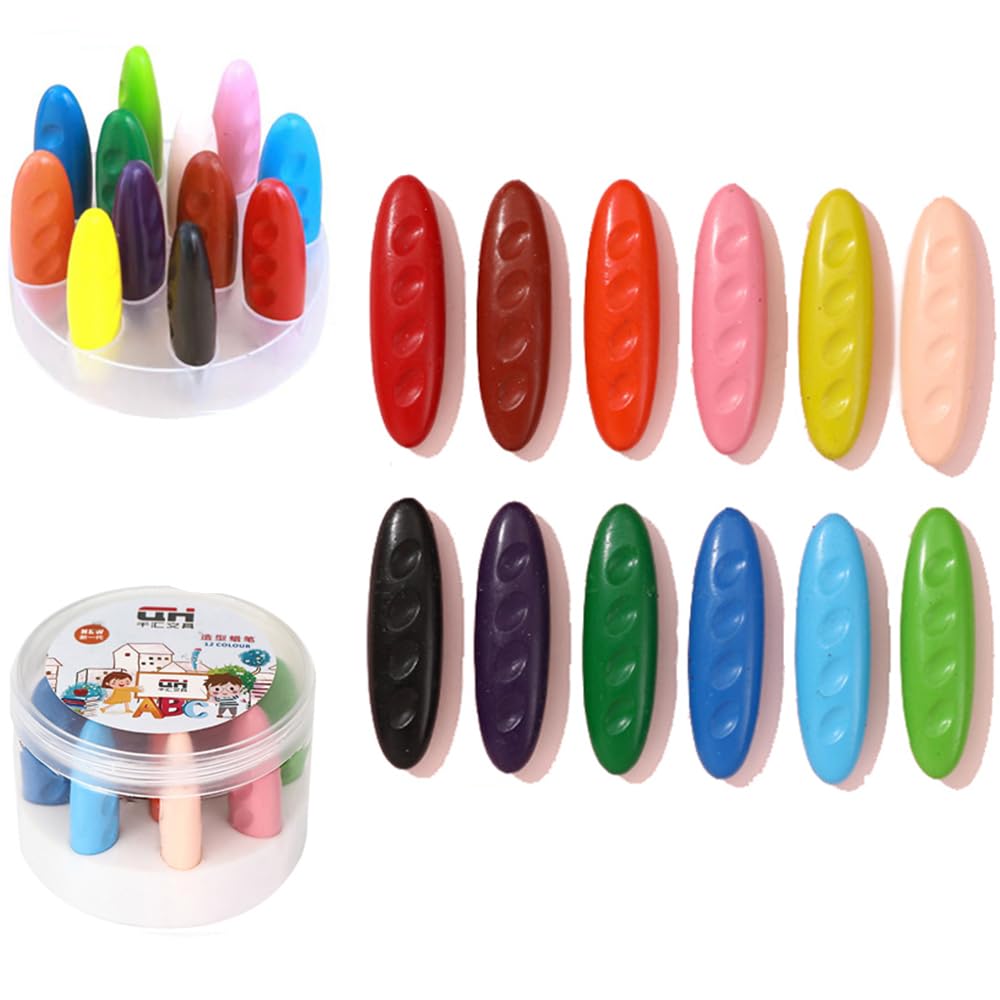 Amazon.com: FXYRTKLCZ Peanut Crayons for Kids, 12 Colors Washable ...