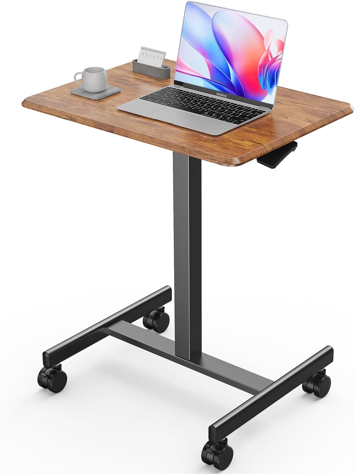 Amazon.com: Mind Reader SDROLL-WHT Mobile Sitting, Standing Desk ...