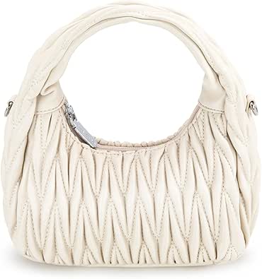 Milan Chiva Mini White Purses for Women Cute Quilted Shoulder Bag Small ...