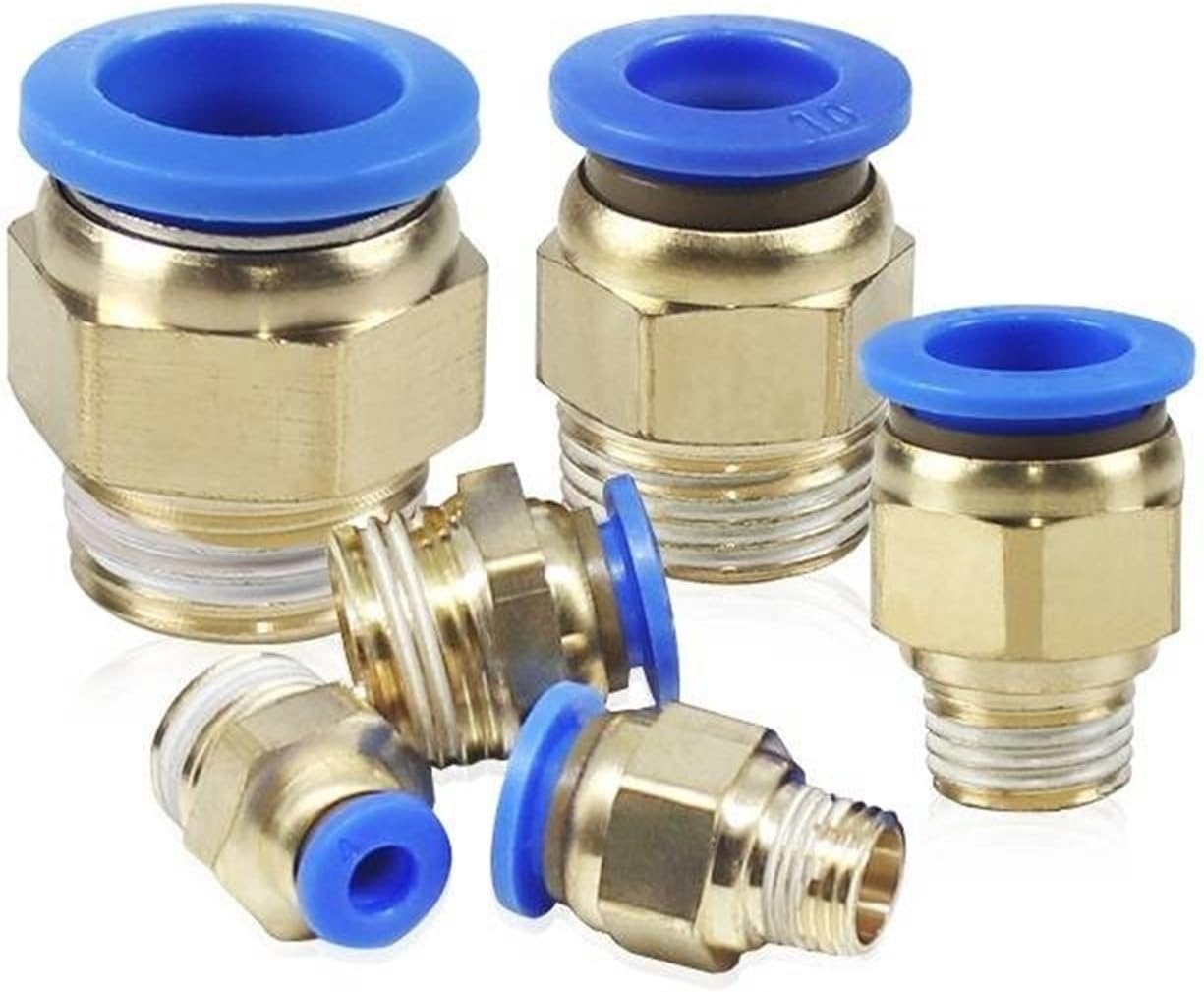 Amazon.com: Pneumatic Fittings PC Male Thread -M5 1/8 1/4 3/8 1/2 To ...