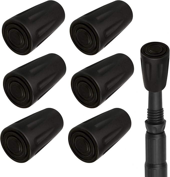 6 Pcs Walking Stick Rubber Tips, Durable Hiking Pole Caps, Non Slip ...