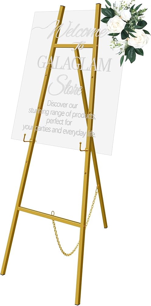 Stand Gold Metal Easel Stand For Sign, Heavy Duty Metal Display Easel ...