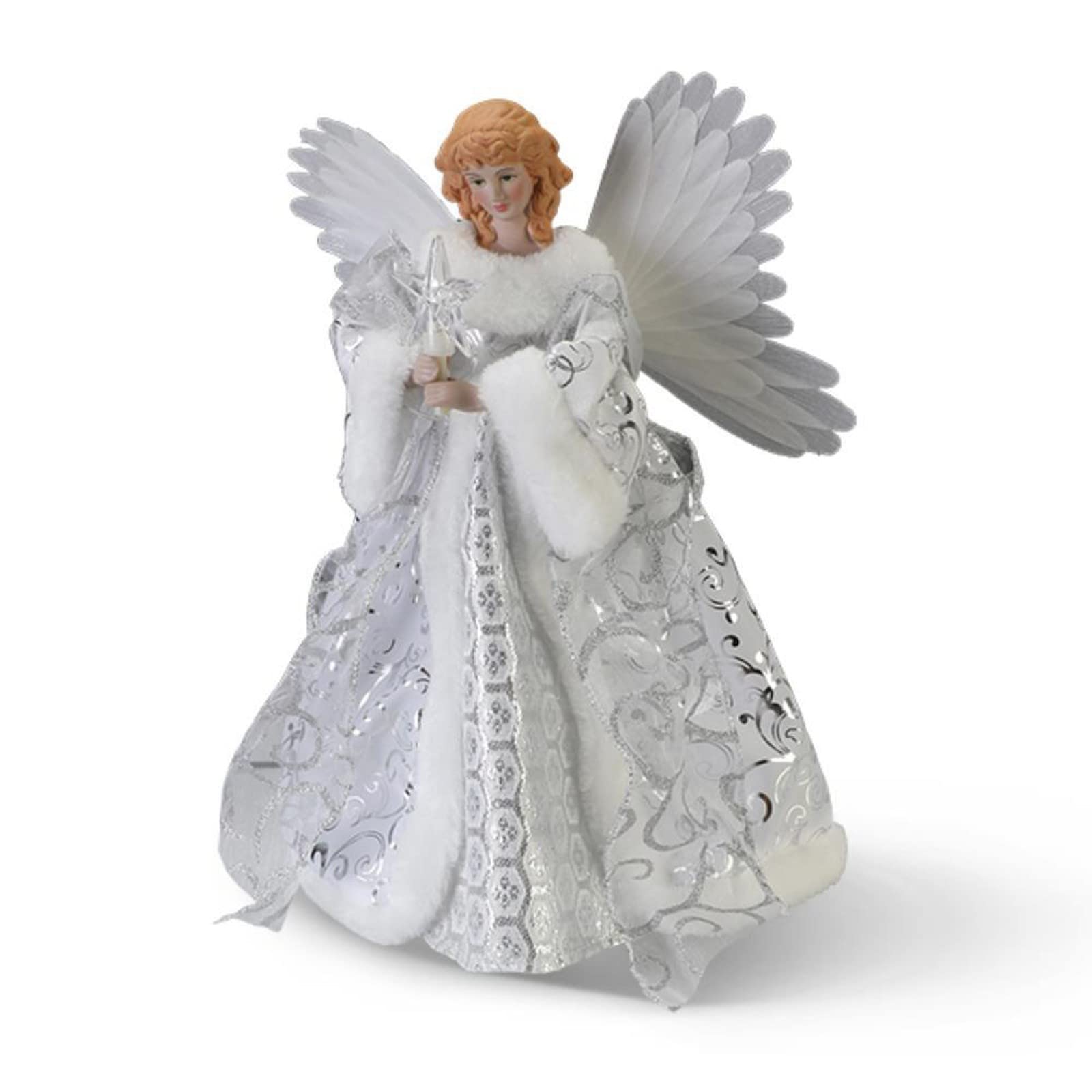Amazon.com: Lighted Angel Tree Topper Ornaments Resin Optic-Angel Tree ...