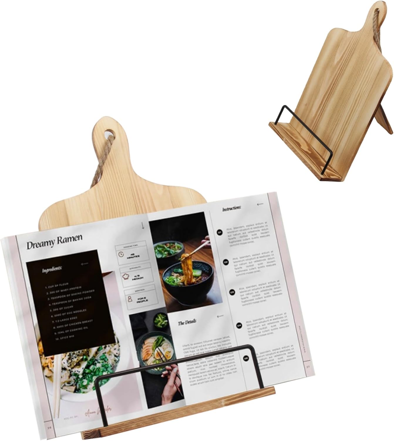 Amazon.com: Liebemode Wood Cookbook Stand, Kitchen Recipe Book Holder ...