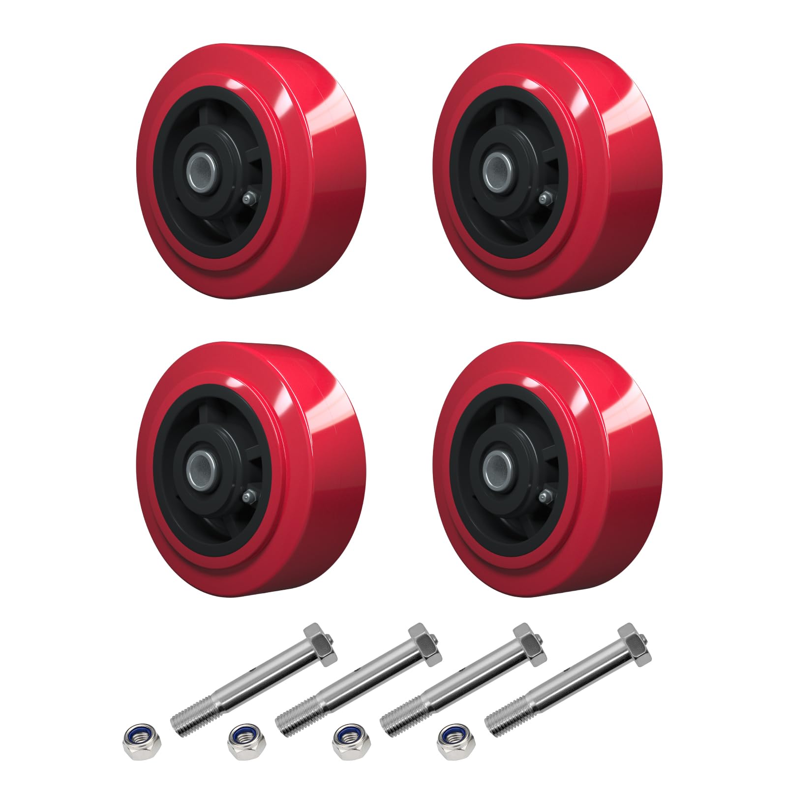 5" x 2" Caster Wheels, Polyurethane on Polyolefin core Wheel with ...