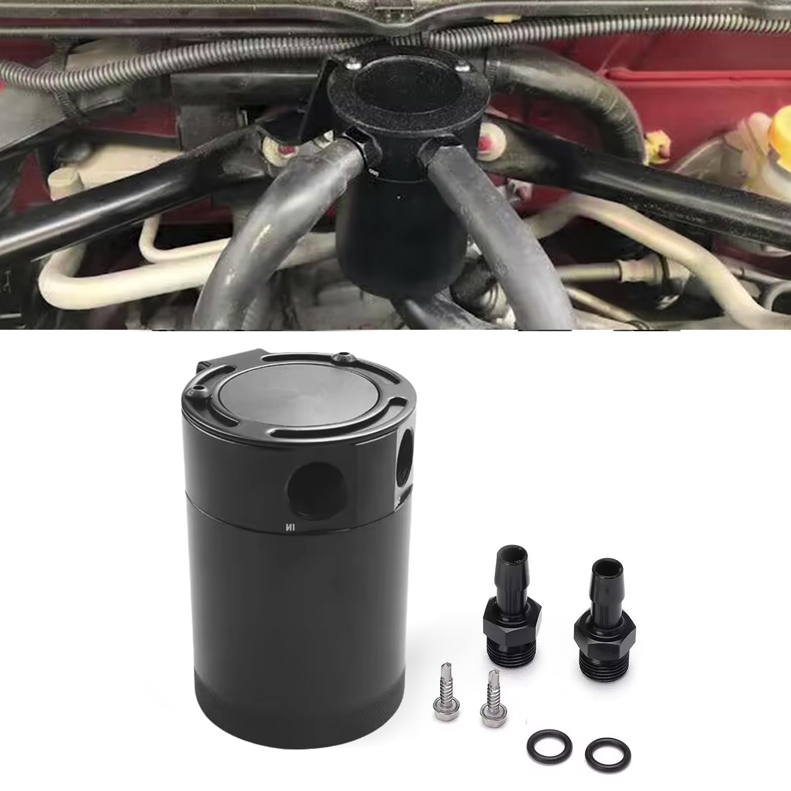 Amazon.com: ZHSYMX Universal 150ml Oil Catch Can Baffled 2 Port Oil ...