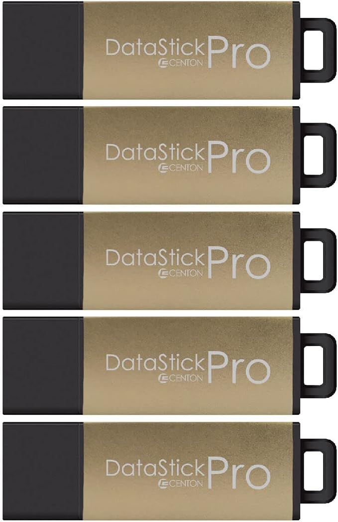 Amazon.com: Centon DataStick USB 3.0 Flash Drive 8GB x 5, Gold Metallic ...