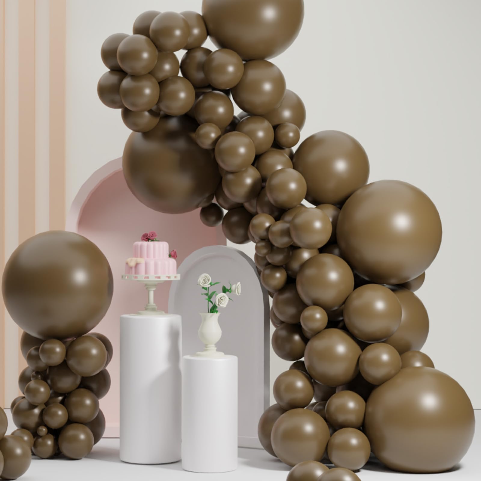 Amazon.com: Brown Balloons, Scmdoti Brown Tan Balloons Different Sizes ...