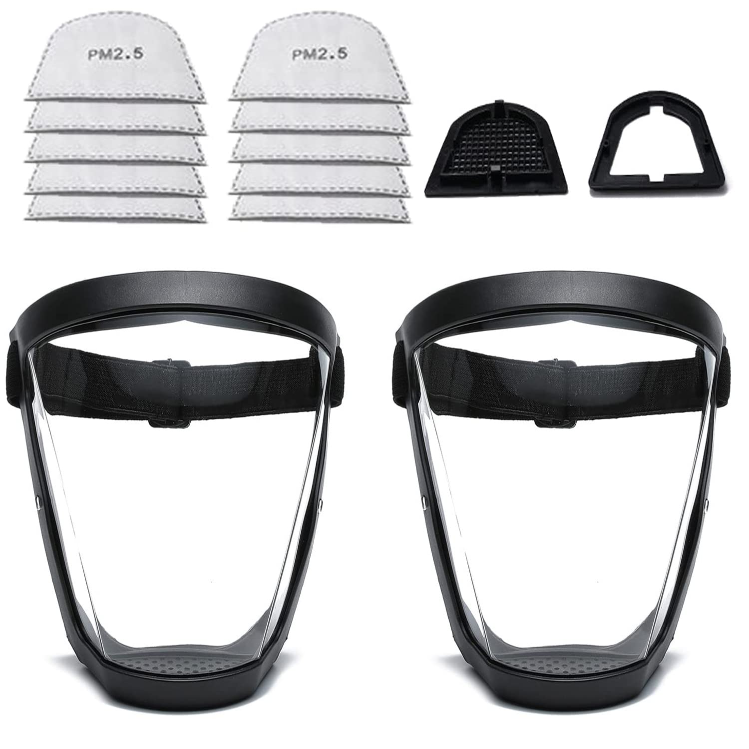 DSHTP Full Face Shield, Reusable Anti-Fog Transparent High-Definition ...