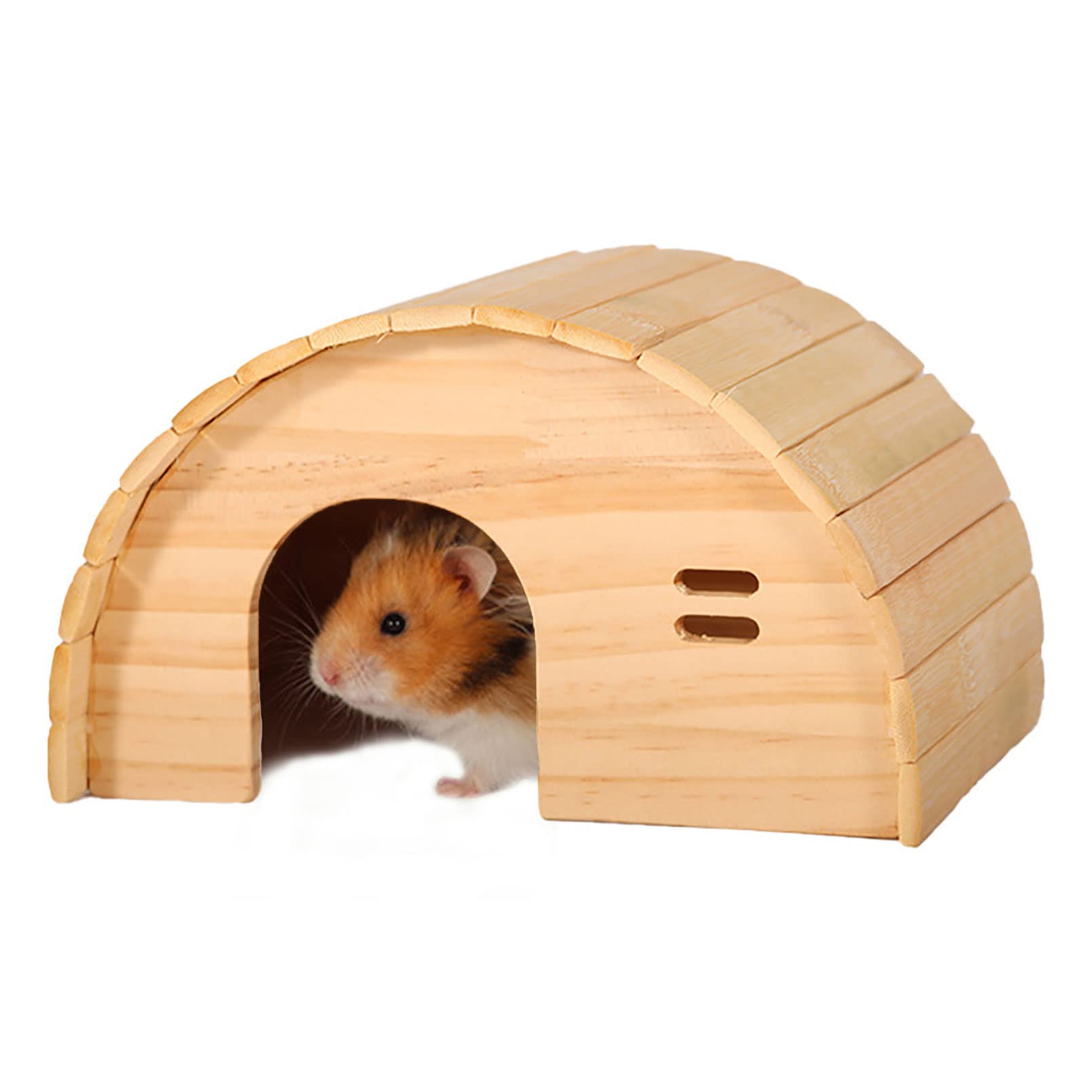 kathson Hamster Wooden House with Windows Dwarf Hamster Hideout Wood ...