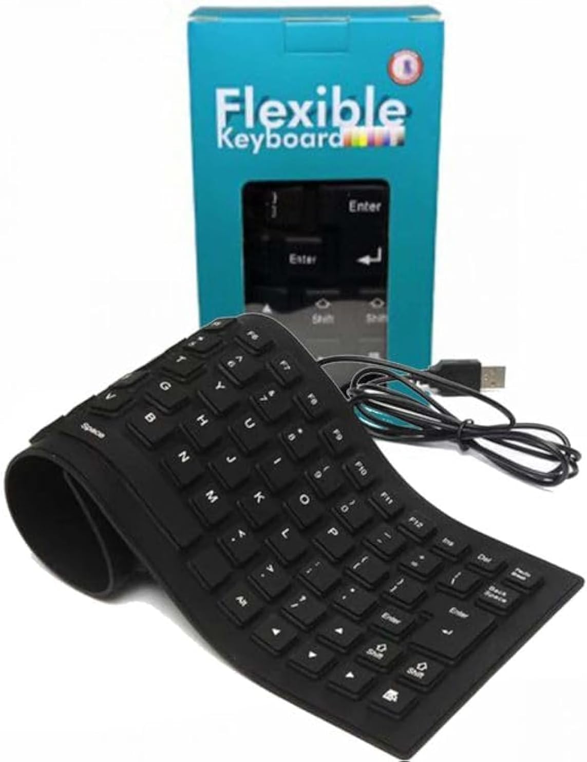 Flexible-USB Waterproof Keyboard Silicone Gel Flexible Foldable 85 Keys ...