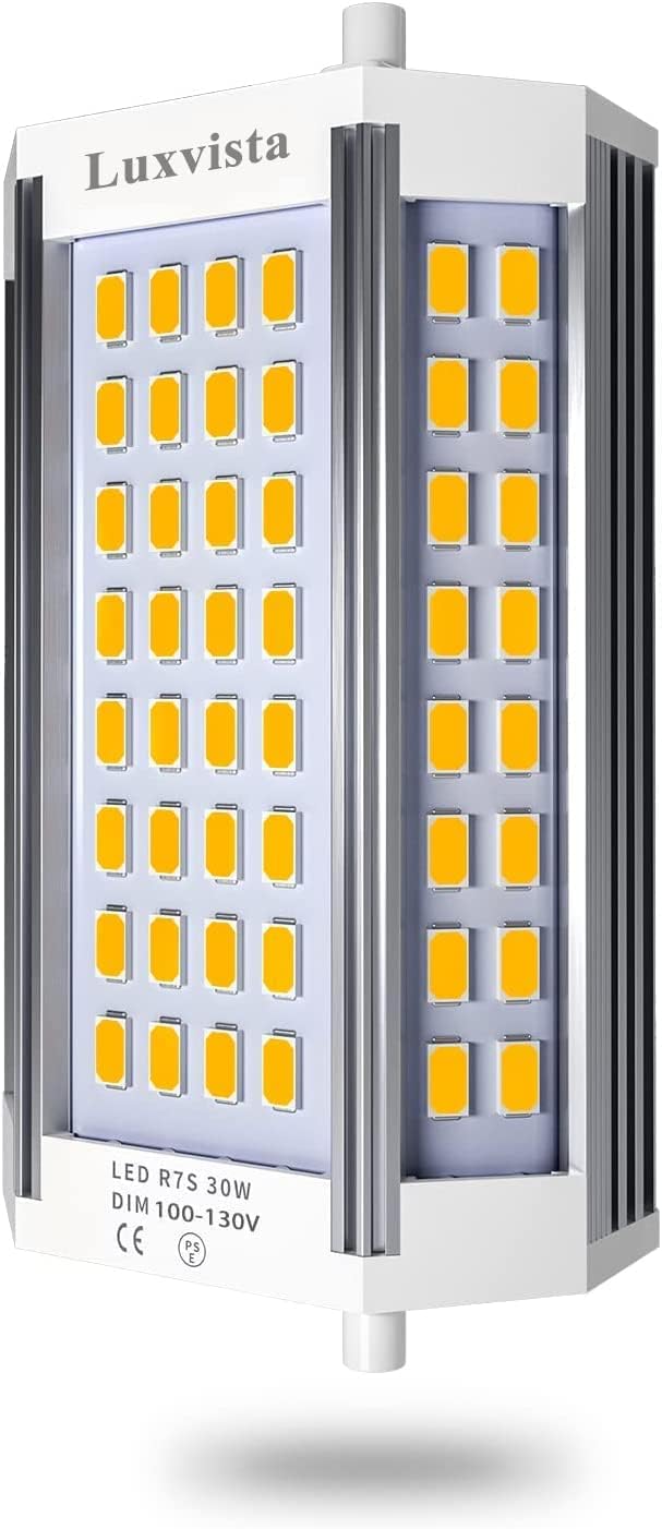 Luxvista Dimmable R7S LED Bulb 118mm 30W J118 LED Bulbs 150-300W R7S ...