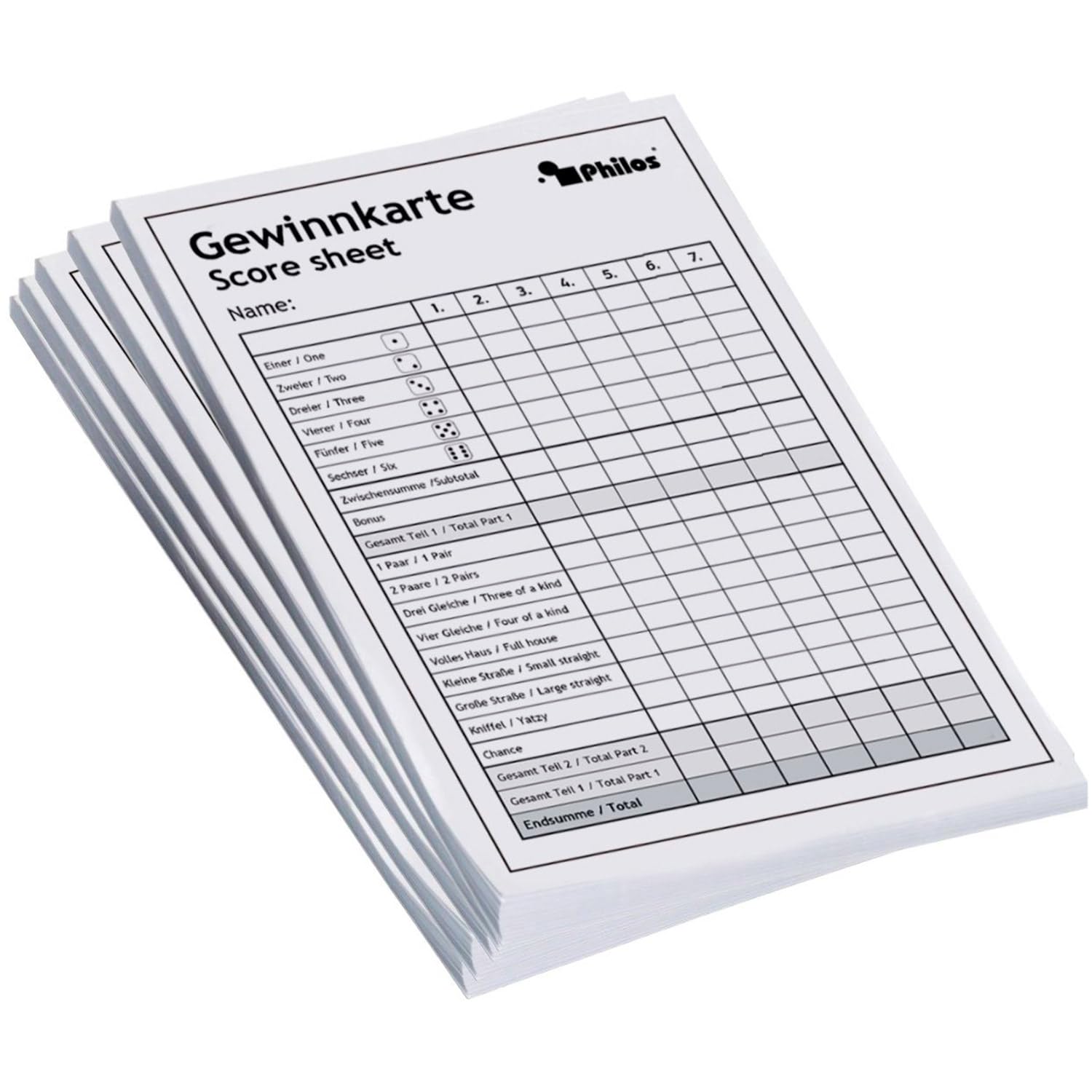 Philos 6692 - Kniffelblock "Yatzy-Block" 5 Stück: Amazon.de: Spielzeug