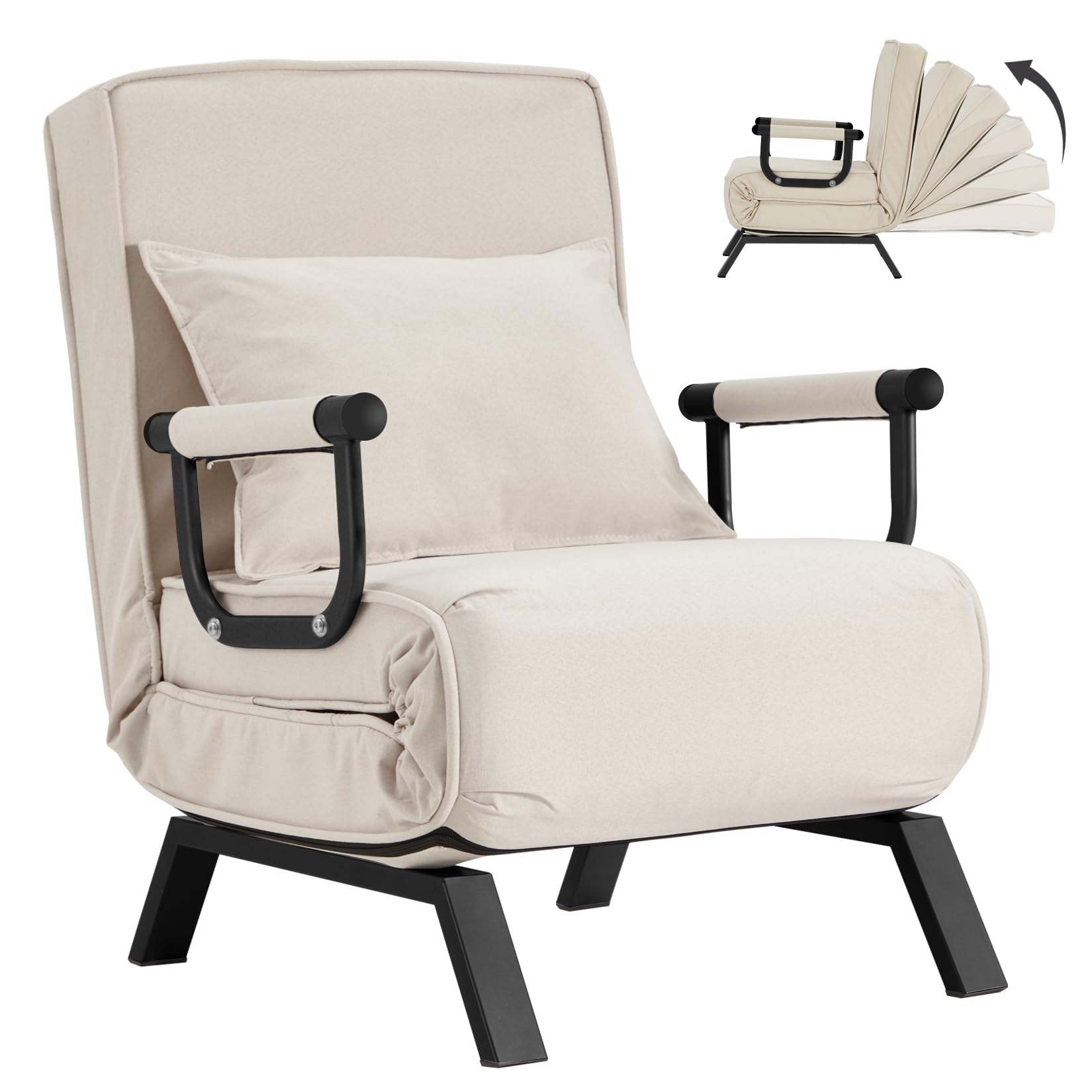 Amazon.com: Convertible Sofa Bed Sleeper Chair,Single Person Chaise ...