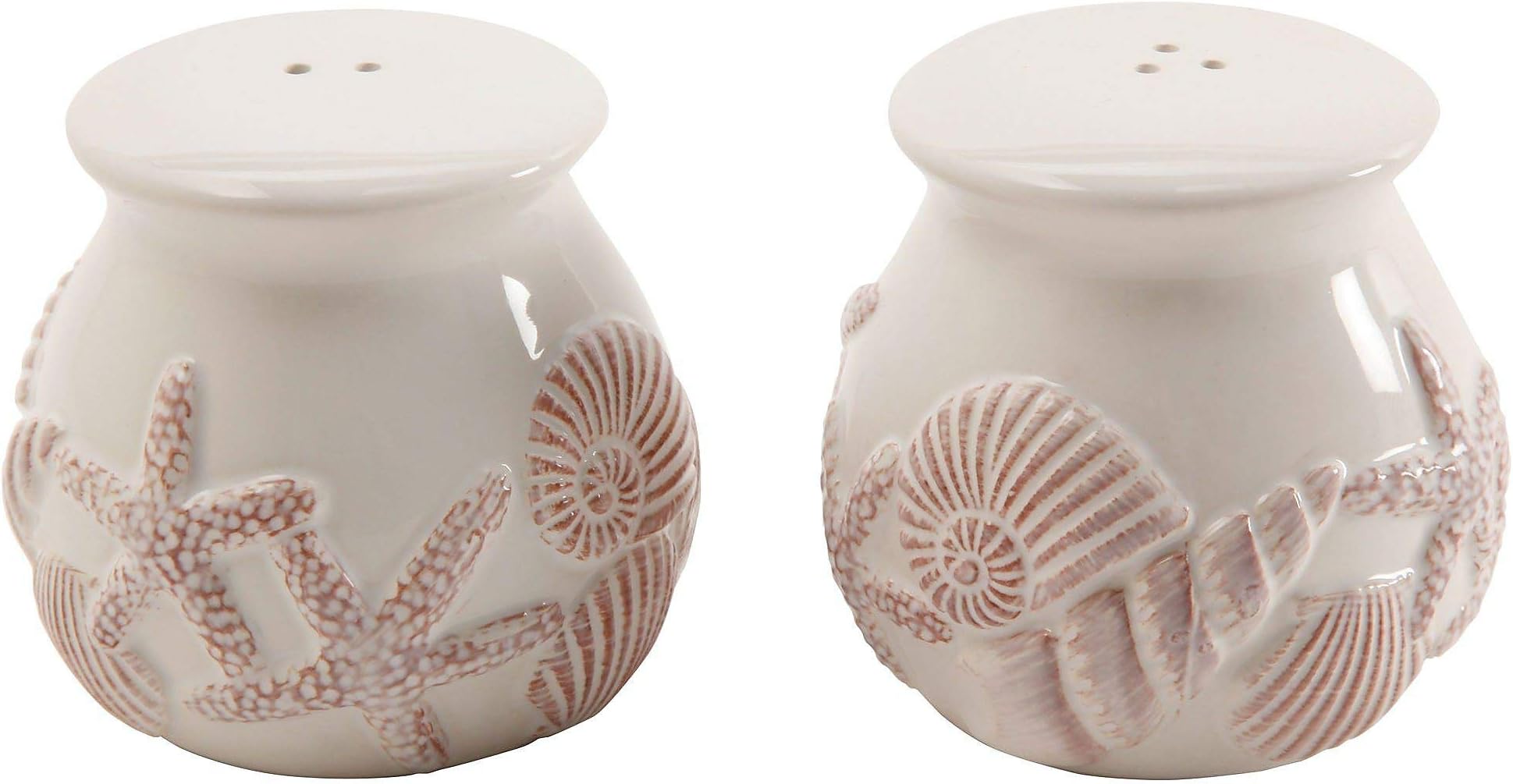 Amazon.com: Ceramic Seashell Shell Design Salt & Pepper Set Small At ...
