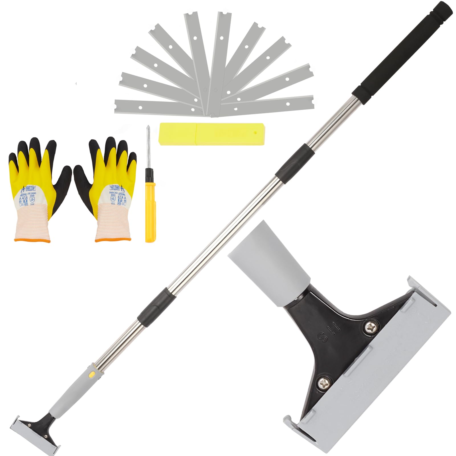 Snapklik.com : Frebuta Floor Scraper Long Handle Heavy Duty, 4Inch ...