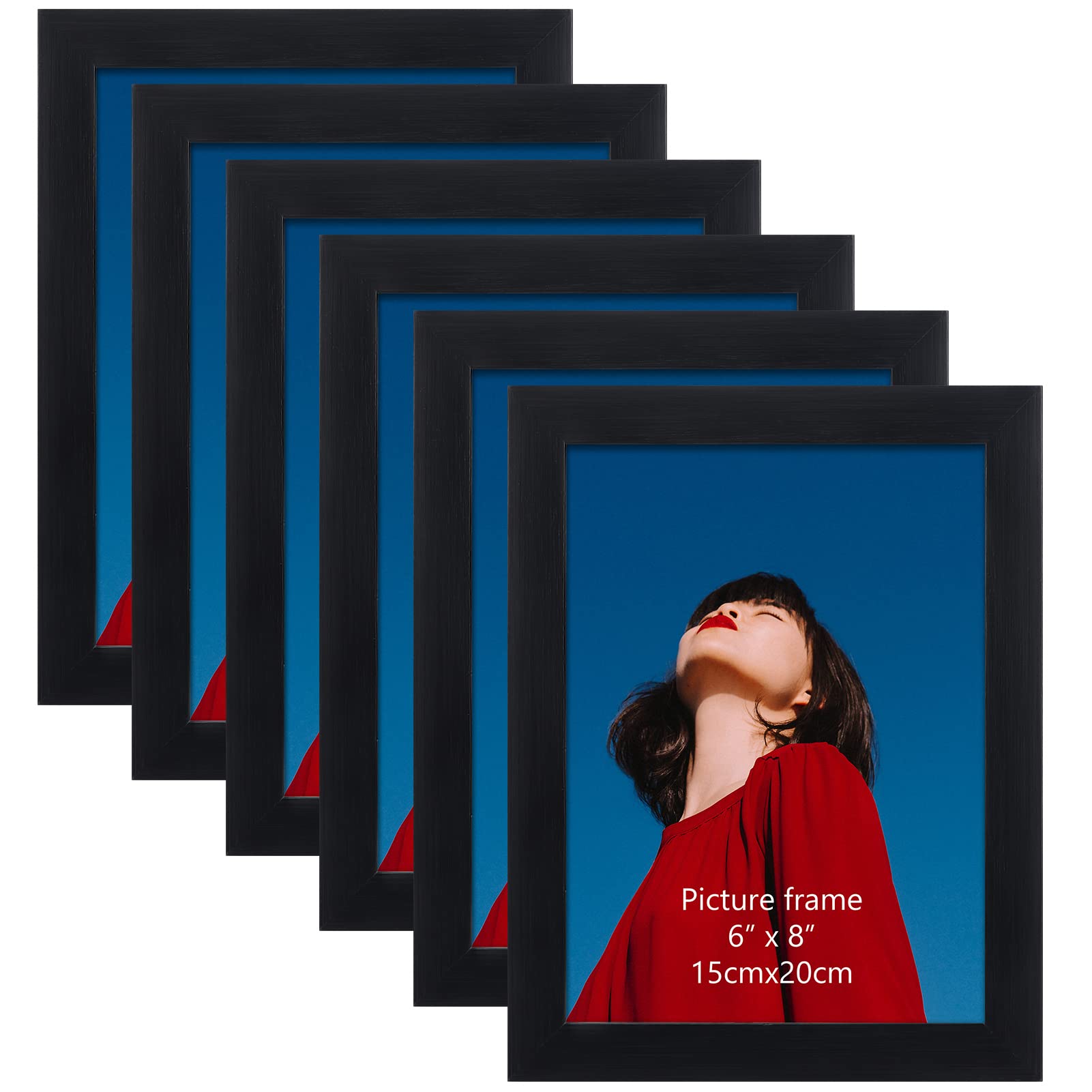 EYMPEU Black 8x6 Photo Frames Set of 6, 6x8 Picture Frame to Hang on ...