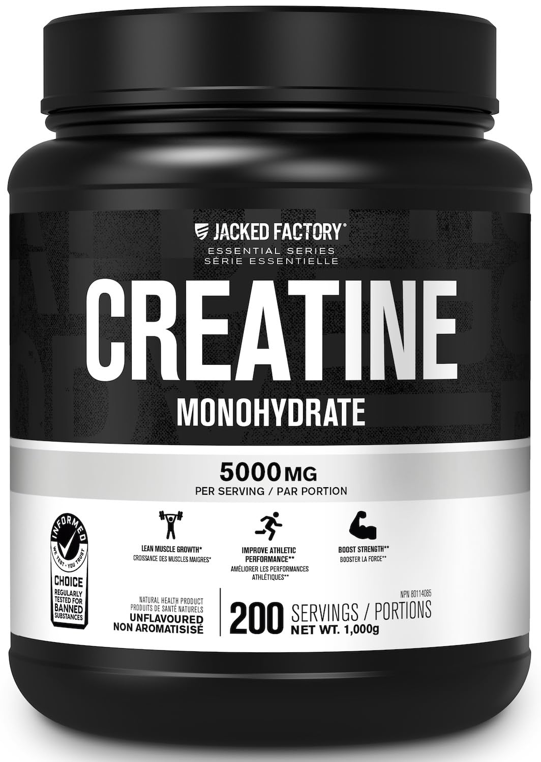 Jacked Factory Creatine Monohydrate Powder 1000g - Informed Choice ...