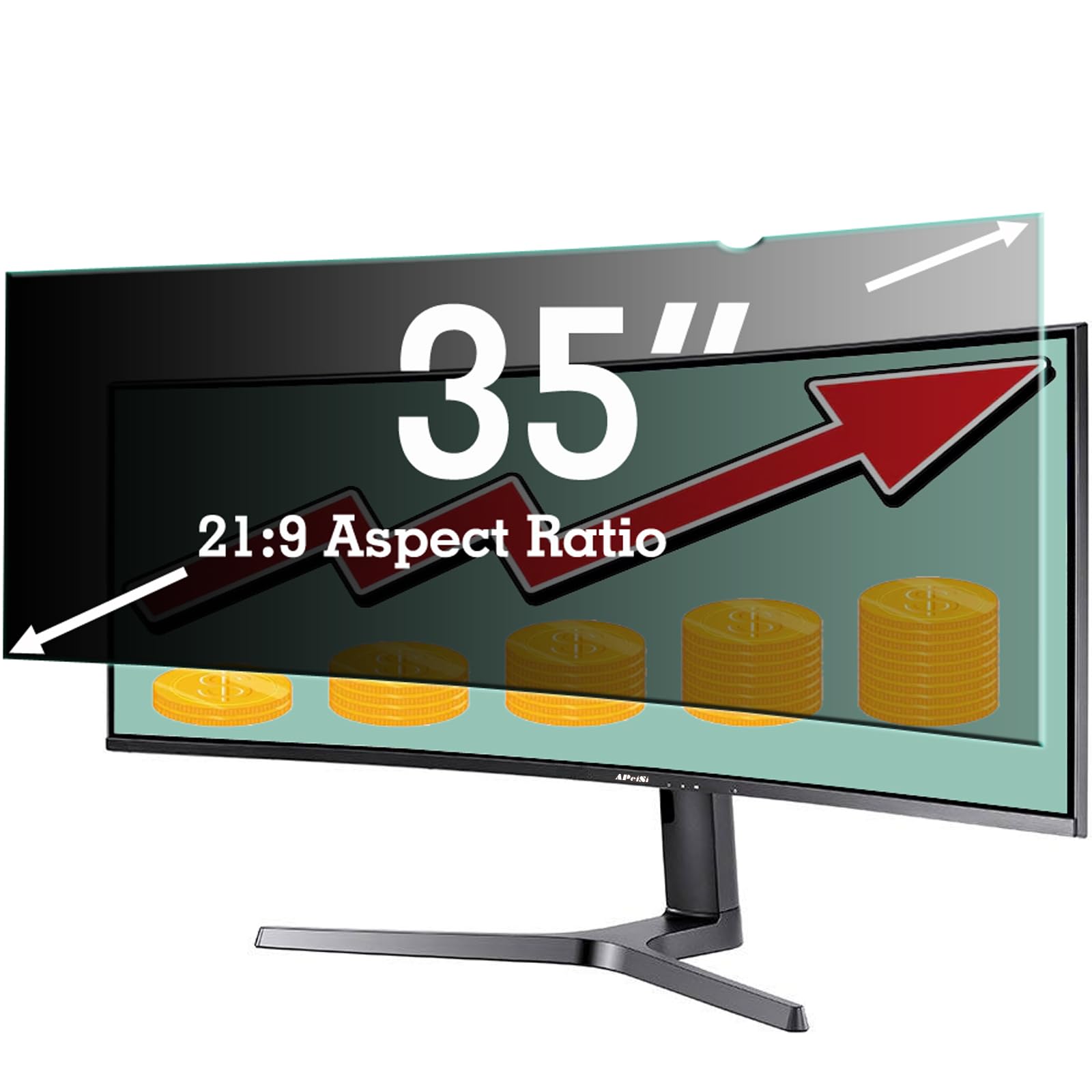 Amazon.com: APeiSi 35 Inch Curved Computer Privacy Screen Filter for 21 ...