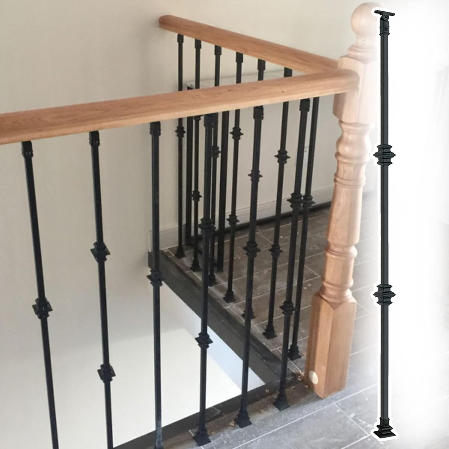 Black Retro Balusters for Stair Deck Railing, Indoor Outdoor 95cm(37 3/ ...