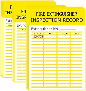 Amazon.com: FIRE Extinguisher Inspection Record Signs Labels Safety ...