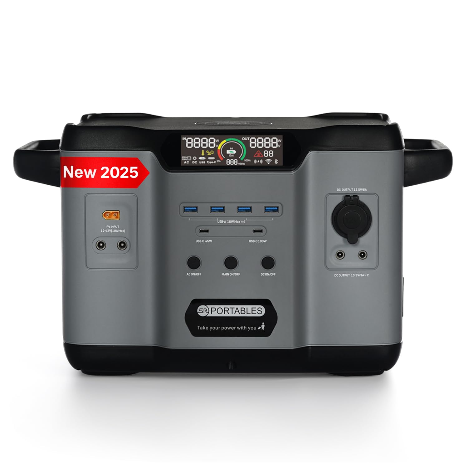 SR Portables Minotaur Portable Power Station, Fast Charging 1200W Solar ...