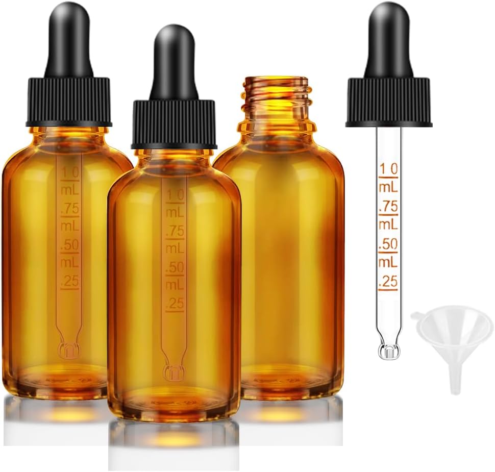 Bumobum 30ml Amber Glass Dropper Bottles with Measured Droppers