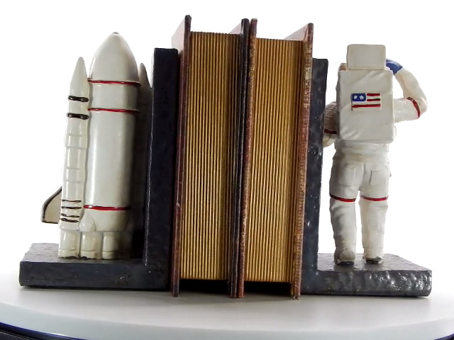 Watch Bellaa 24650 Astronaut Bookends Outer Space Rocket Ship Meteorite ...