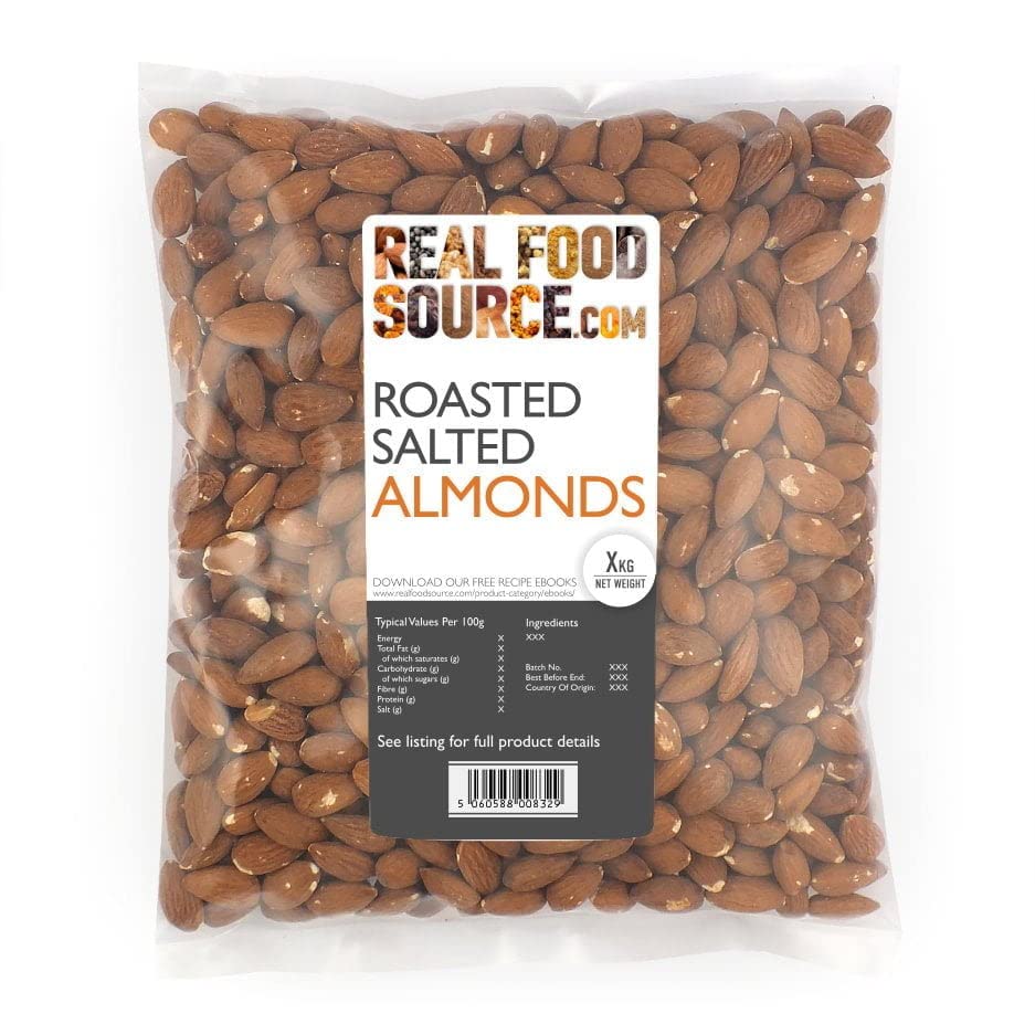 RealFoodSource Roasted & Salted Almonds 1kg : Amazon.co.uk: Grocery
