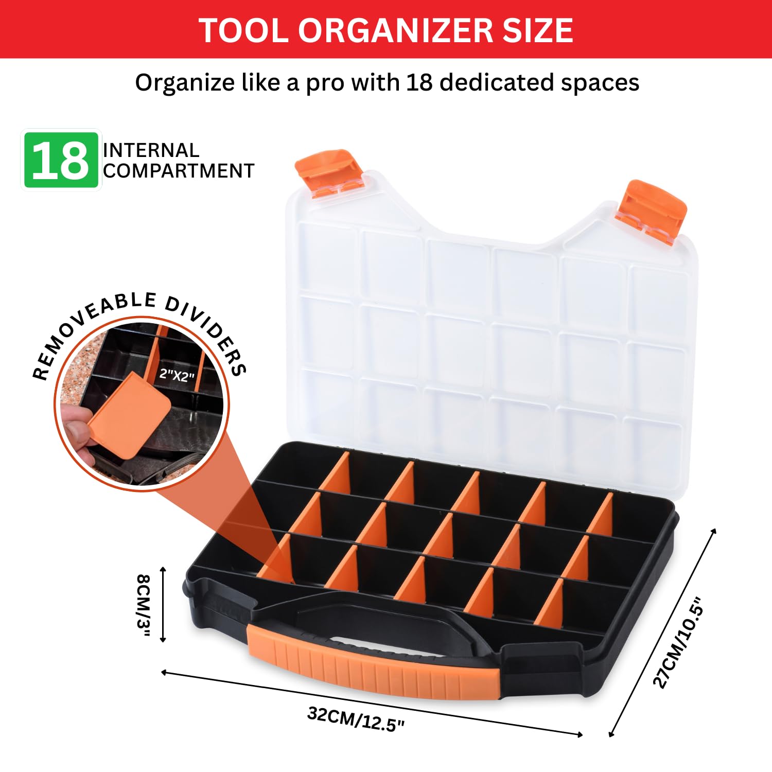 Snapklik.com : Andalus Tools Organizer Box, Small Parts Storage 18 ...