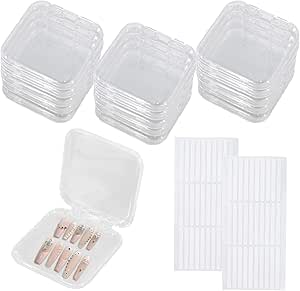 Amazon.com: Mzario Press On Nail Packaging Storage Box,15PCS Clear Nail ...