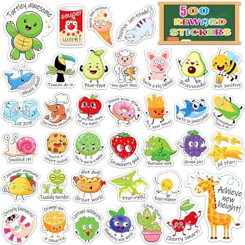 Amazon.com: 800 PCS Punny Rewards Stickers Fun Teacher Stickers for ...