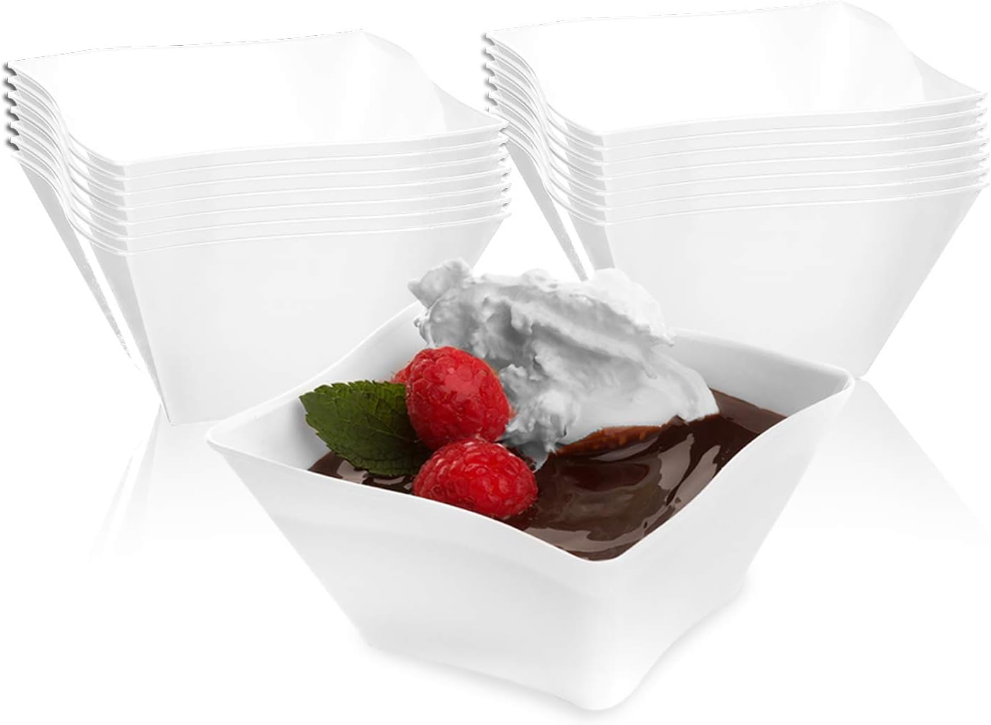 Amazon.com: Elegant Disposable Plastic Bowls 120 Pcs, 14 oz Fancy Wave ...