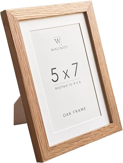 Amazon.com - 5x7 Picture Frame, Solid Oak Wood 5 x 7 Photo Frame with ...