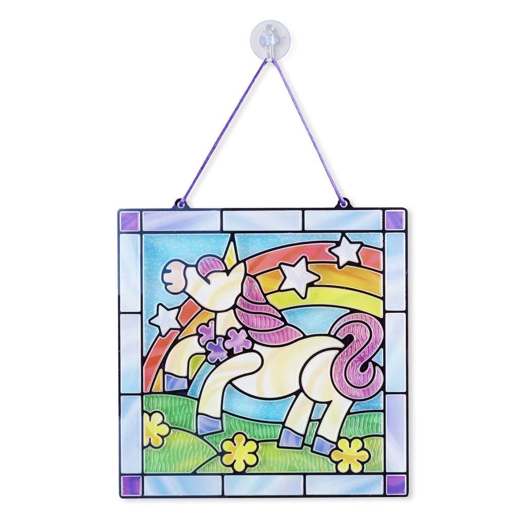 Melissa & Doug Stained Glass Unicorn Art Kit, Arts and Crafts for Kids ...