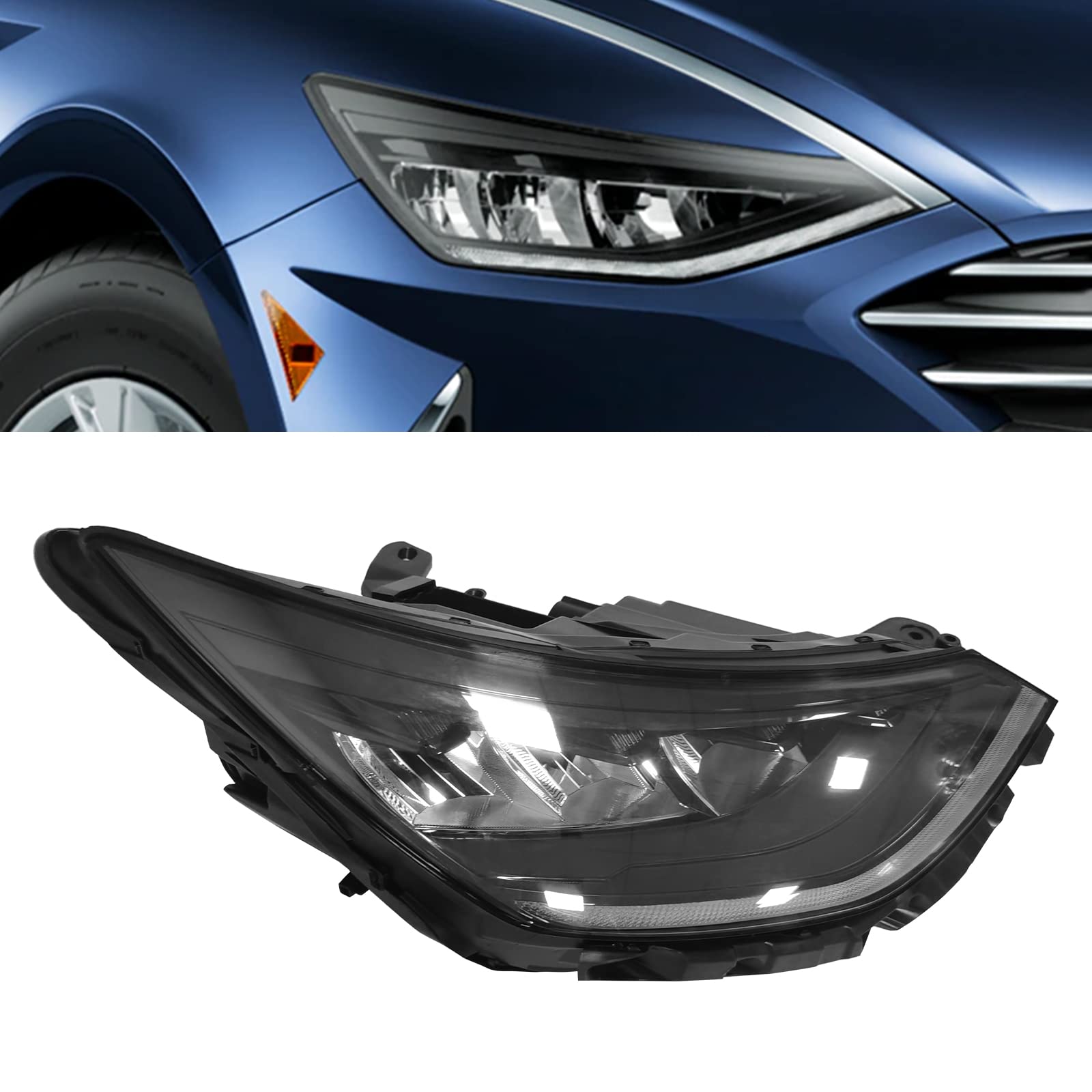Amazon.com: WenDissy Front Headlight, Clear Headlight for Hyundai ...